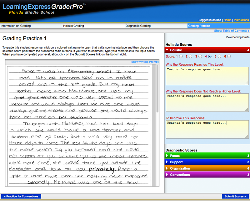 Pat Hamm - Web Design - LearningExpress GraderPro